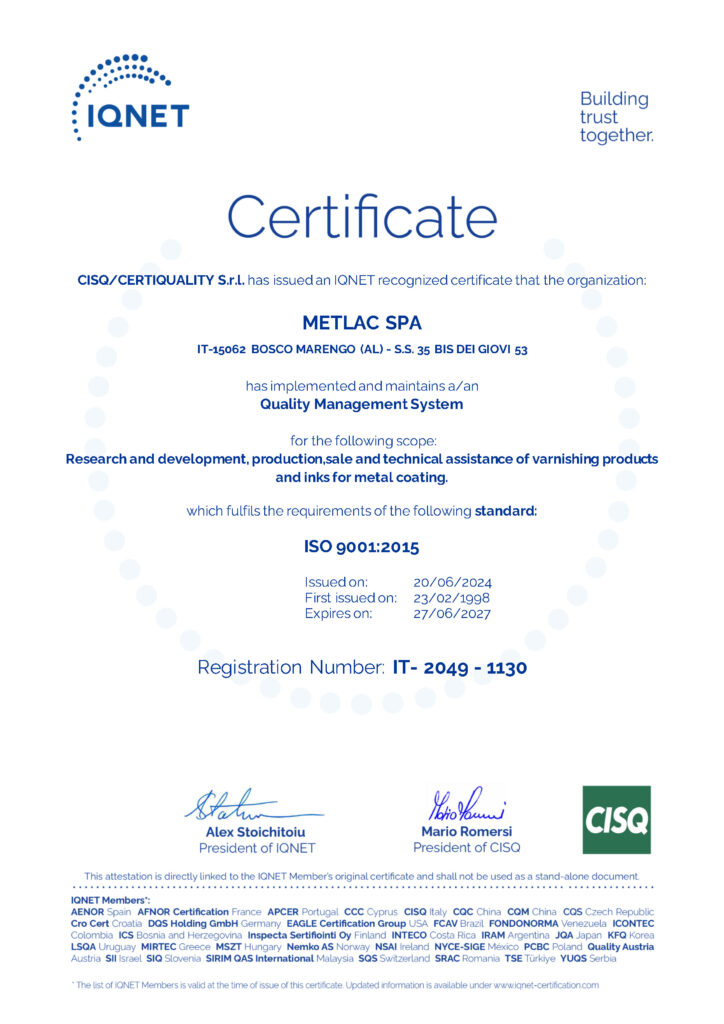 Certification - Metlac